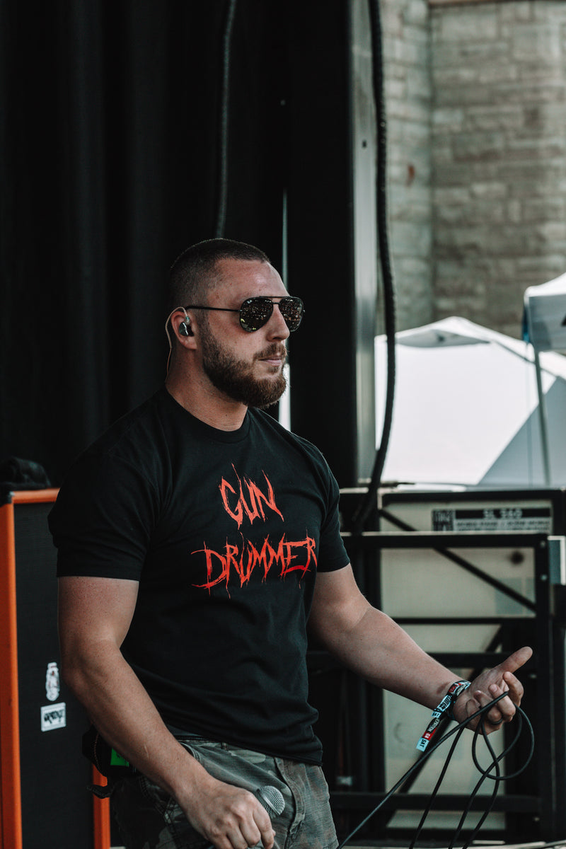 Gun Drummer Tee (Red Metal)